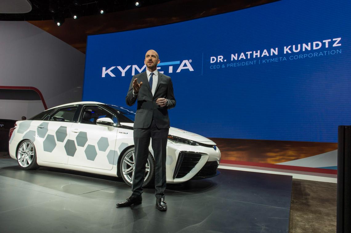 Toyota displays a Mirai-based research vehicle with satellite ...